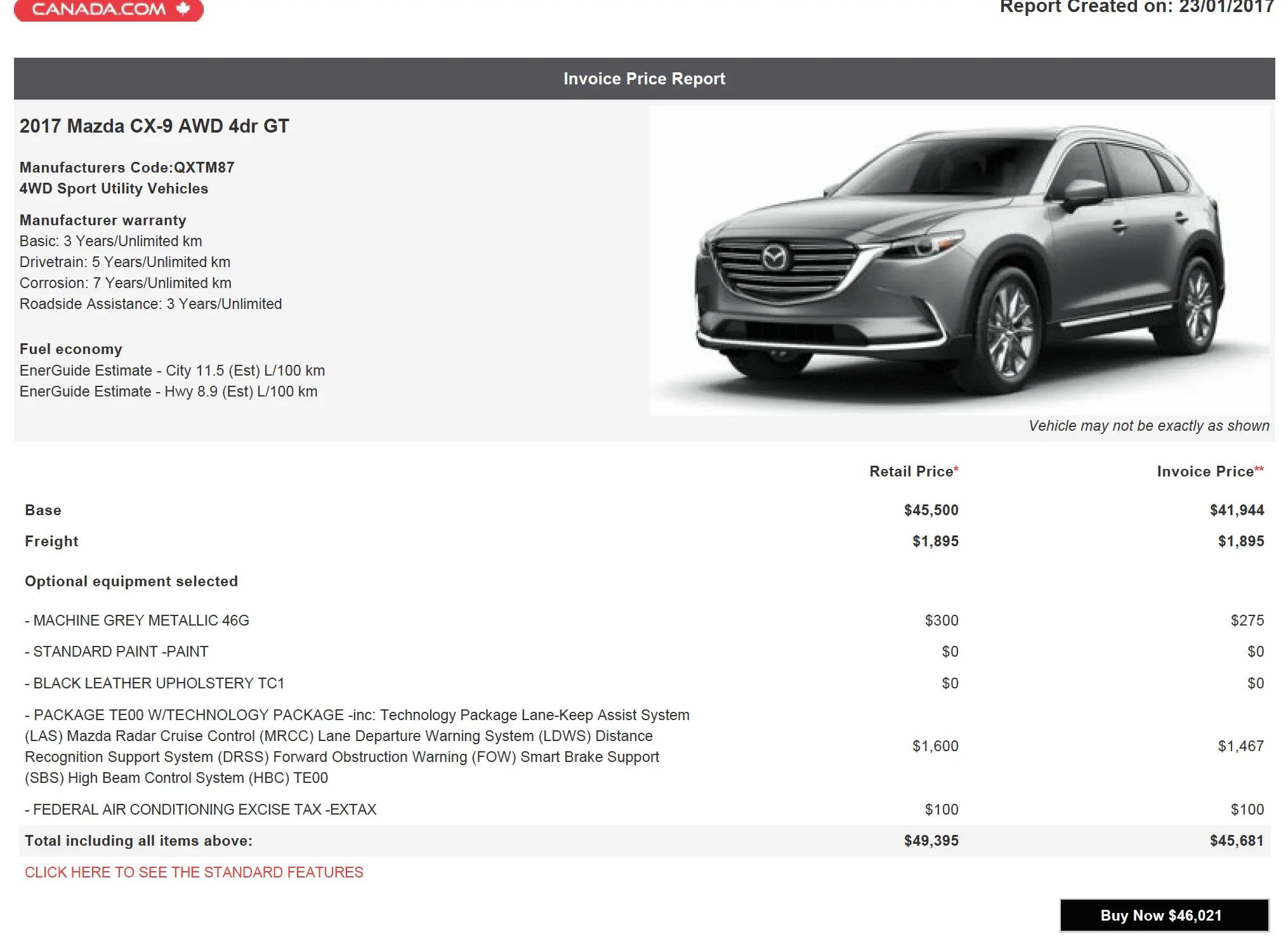 CX9 Retail versus Invoice .png | Mazdas247